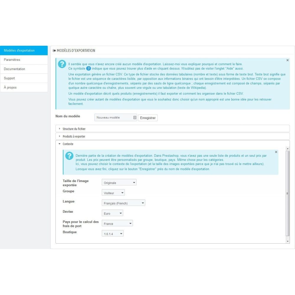 Module Prestashop export de catalogue